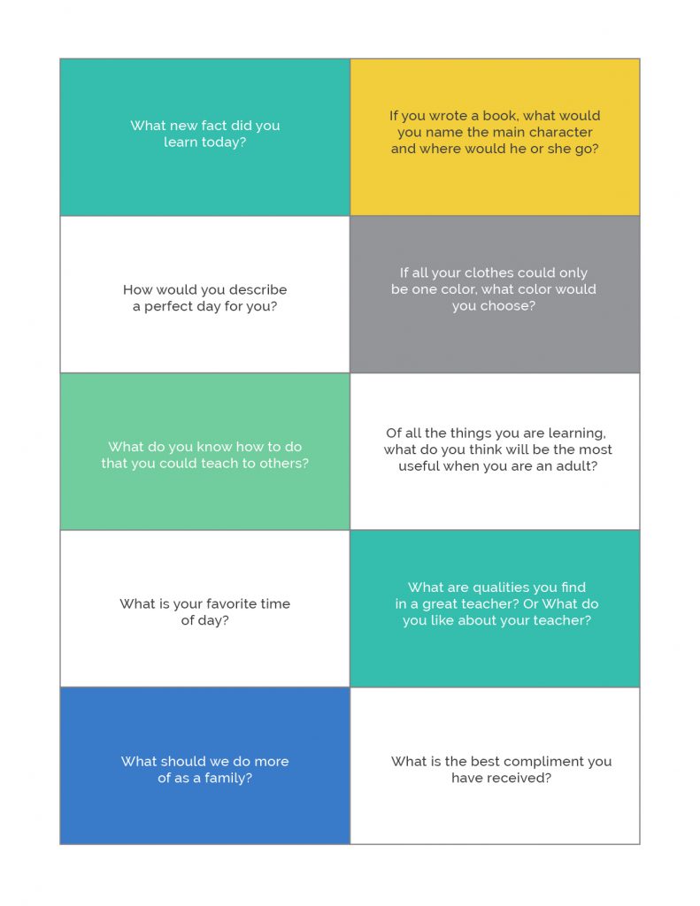 Table Topics 30 Topics For Fun Family Activity Defend Innocence